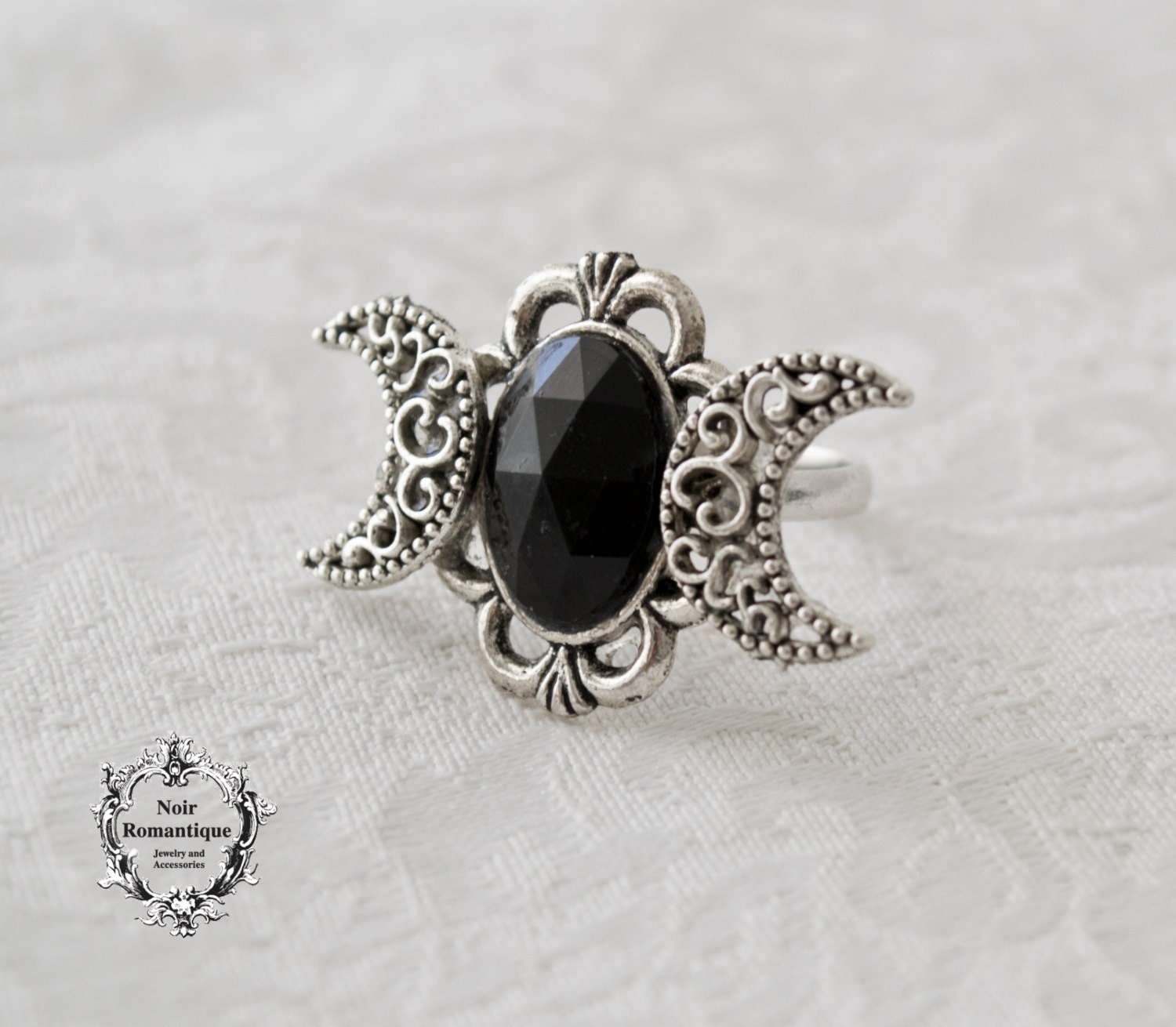 Triple Goddess Ring-moon Phase Ring-occult Ring-gothic | Etsy