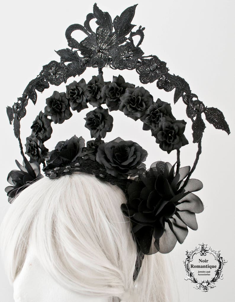 Lilith Headpiece-haute Gothic Headband-flower Headpiece-flower - Etsy