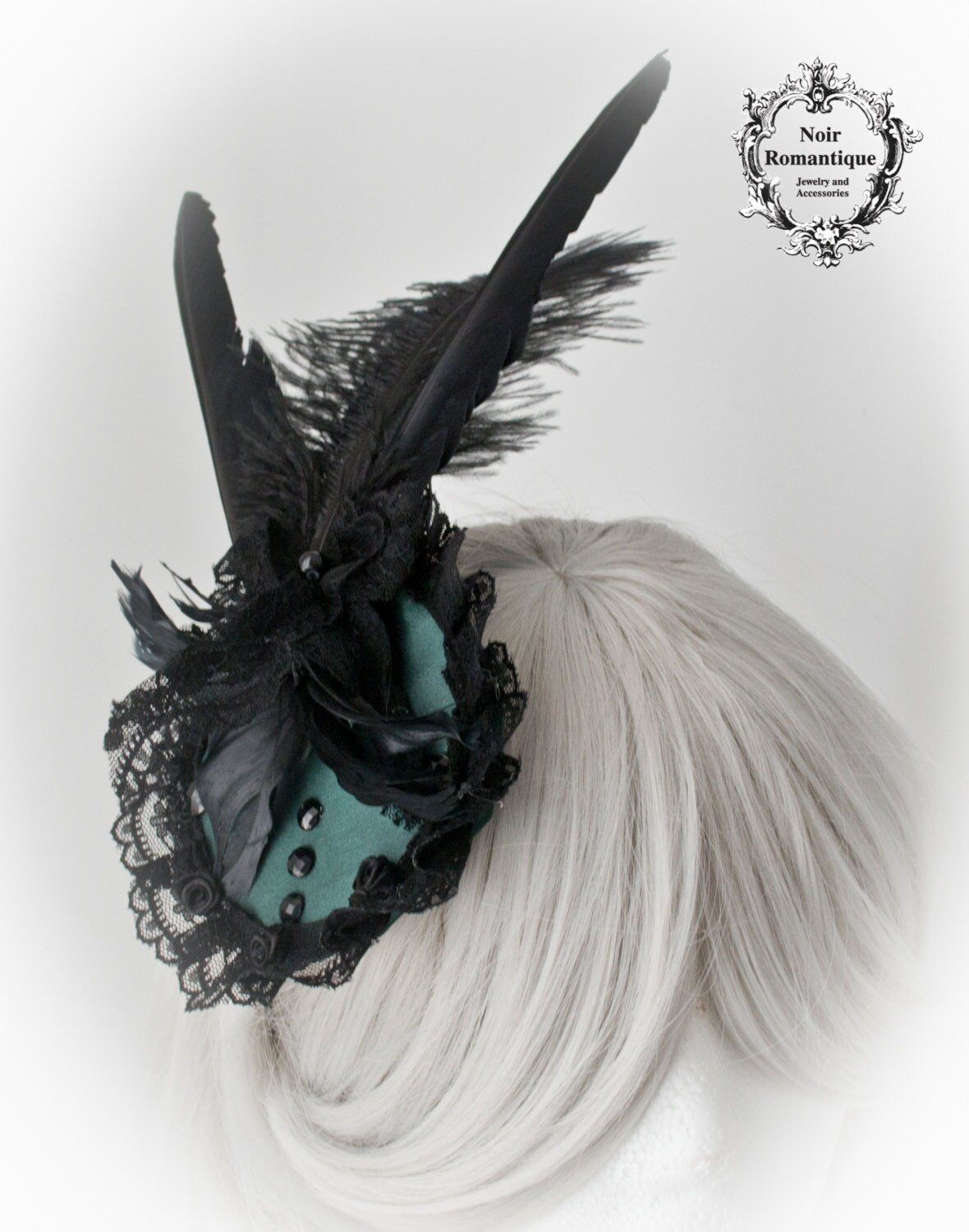 Satin Cypress Rococo Fascinator-gothic Headpiece-victorian Fascinator ...