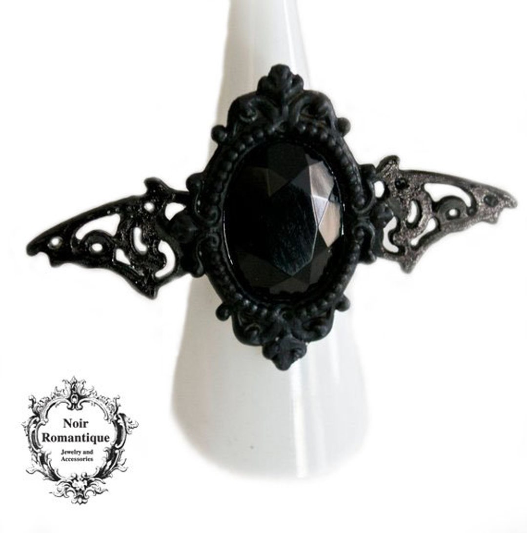 Black Bat Gothic Ring-gothic Ring-bat Ring-gothic Jewelry-spooky ...
