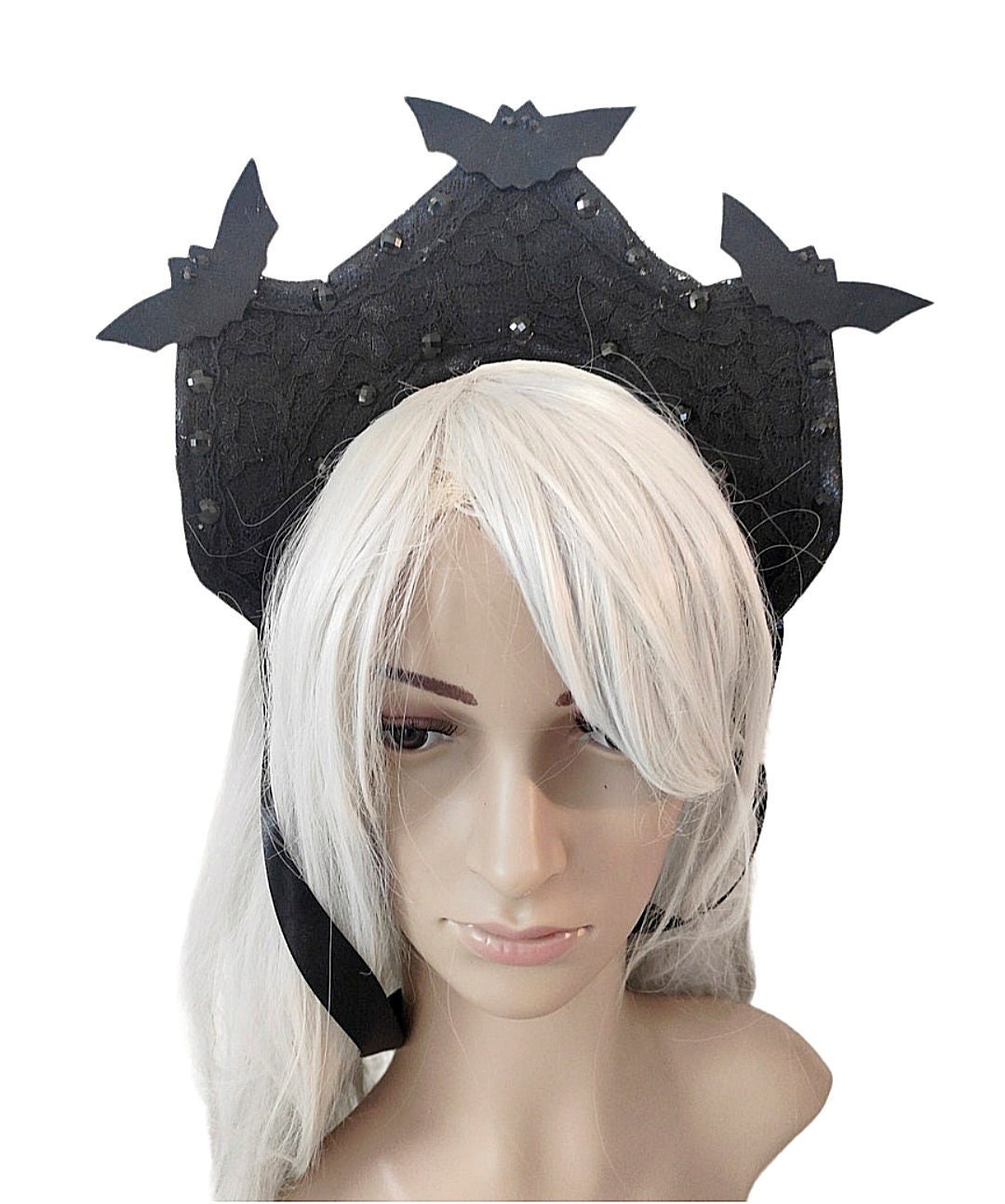 Black Gothic Bat Crown,gothic Headpiece, Halloween Costume,wgt - Etsy