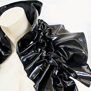 Black Pvc/vinyl Ruffle Shrug/bolero-gothic Bolero-burlesque Shrug ...