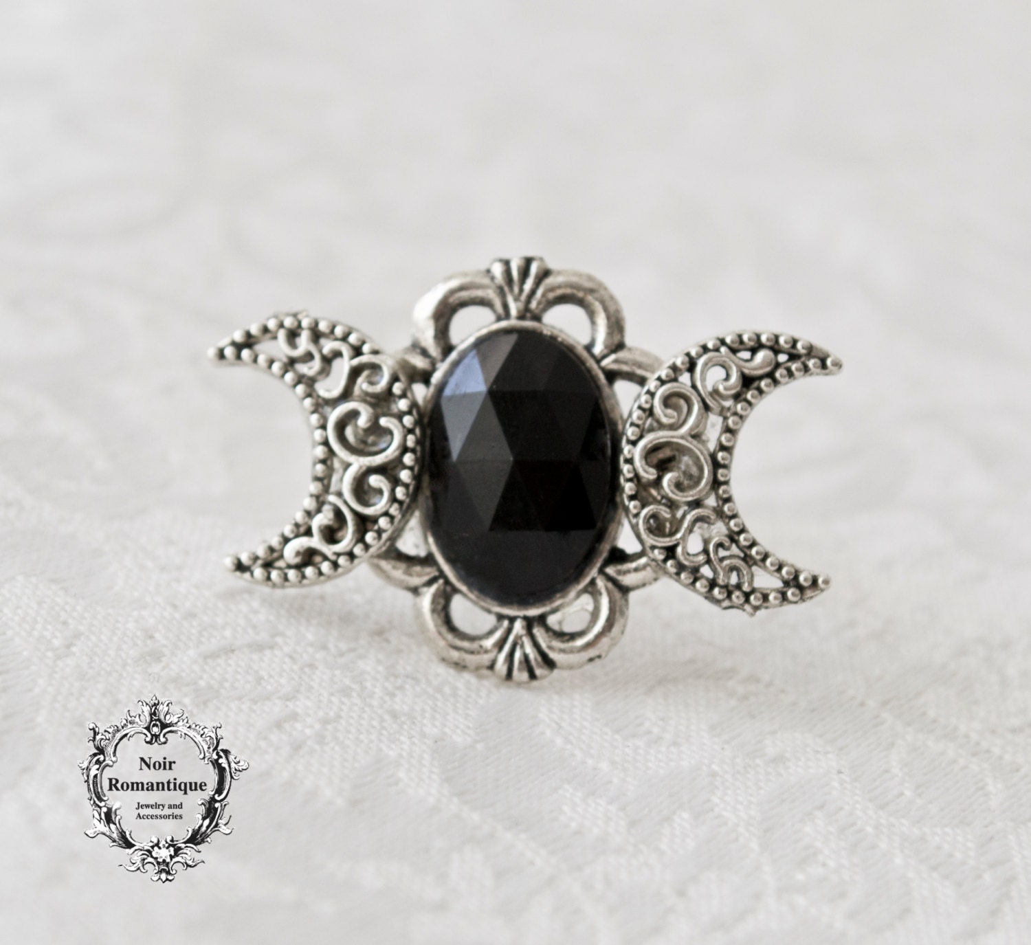 Triple Goddess Ring-moon Phase Ring-occult Ring-gothic | Etsy