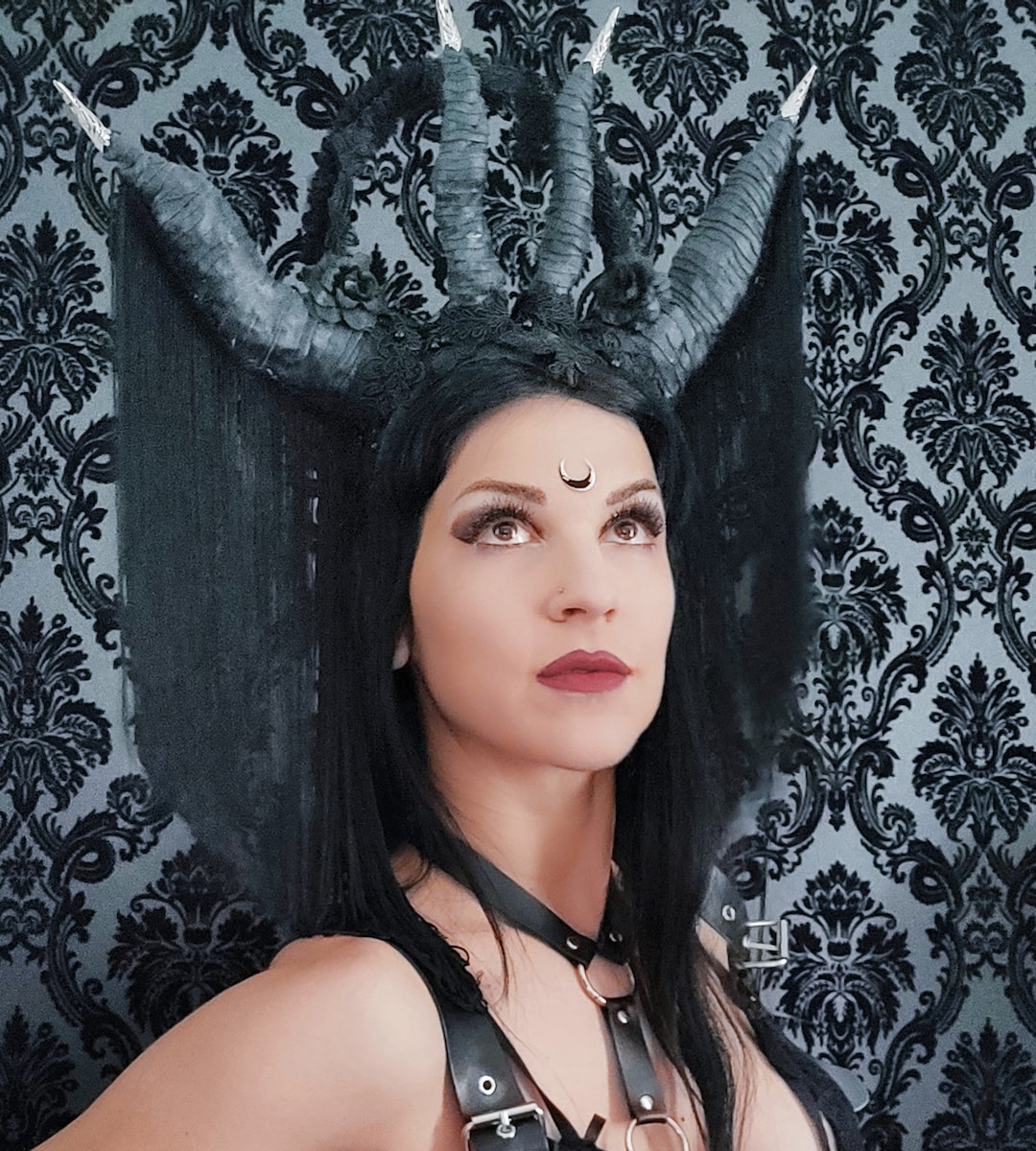 Daemonia Headdress-gothic Headpiece-gothic Headdress-wgt-costumepiece ...