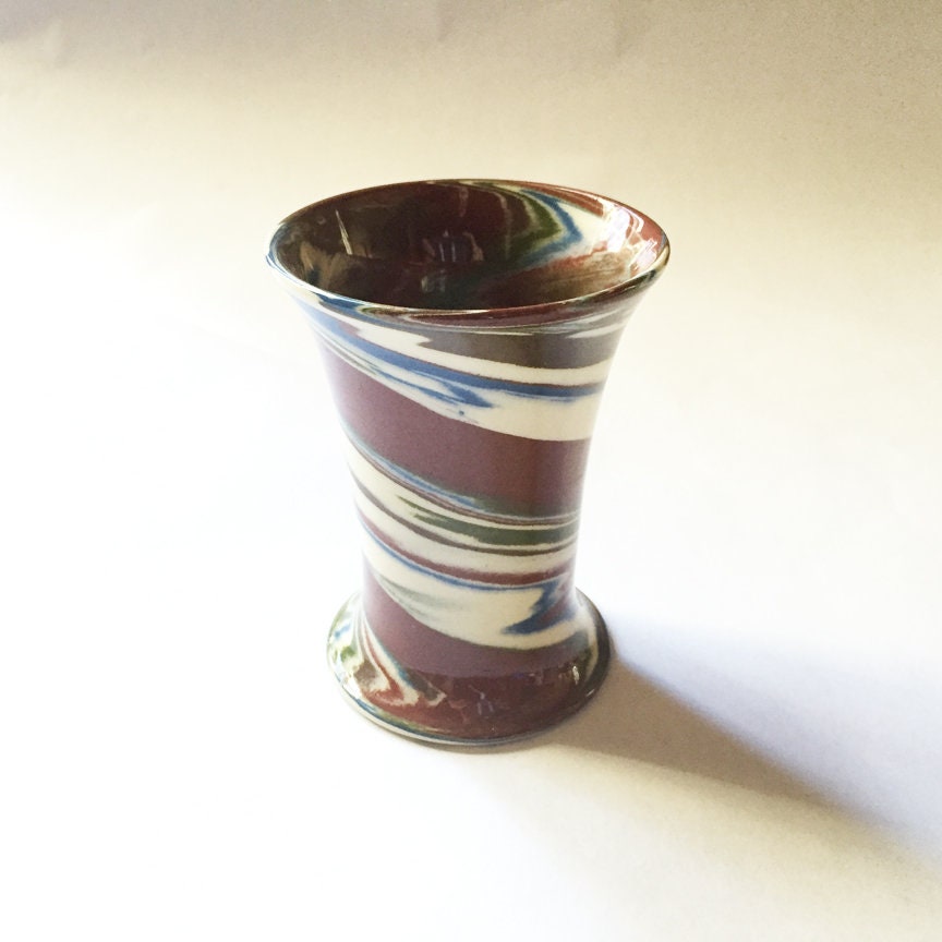 Desert Sands Pottery Vase Swirled Pottery Red Brown Blue - Etsy