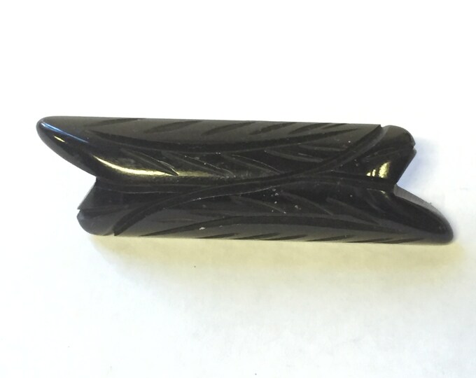 Vintage Black Bakelite Lapel Pin, Carved Brooch - Etsy