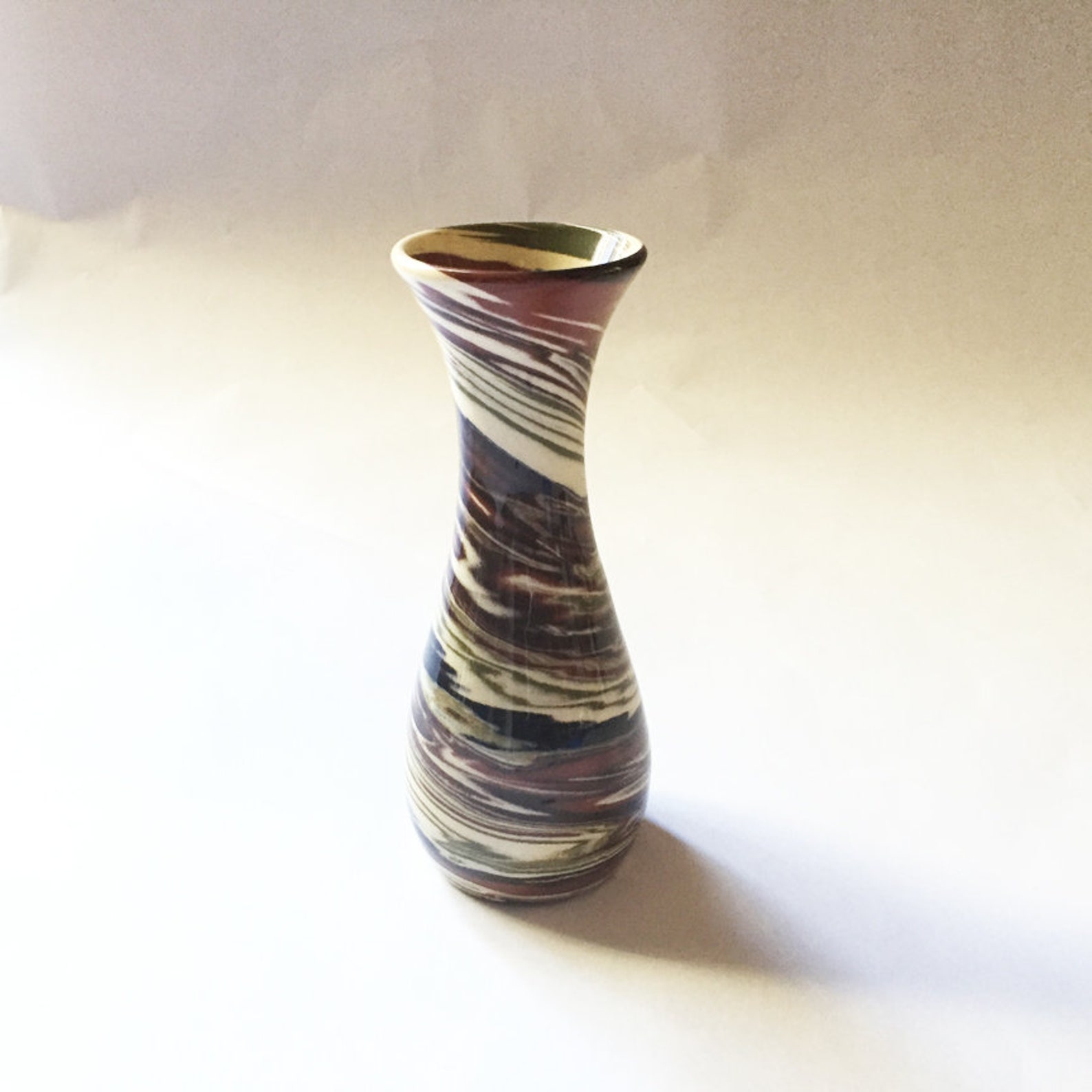 Desert Sands Pottery Bud Vase Swirled Pottery Red Brown - Etsy