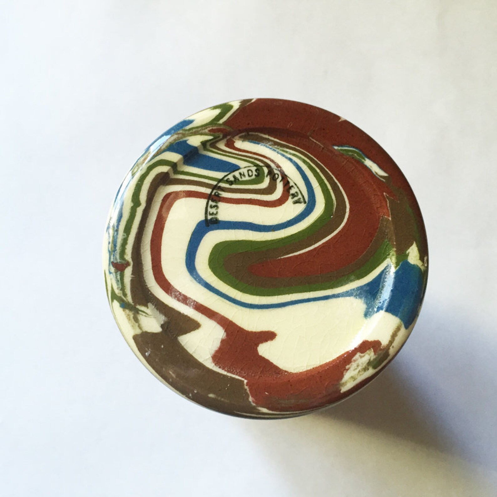 Desert Sands Pottery Vase Swirled Pottery Red Brown Blue - Etsy