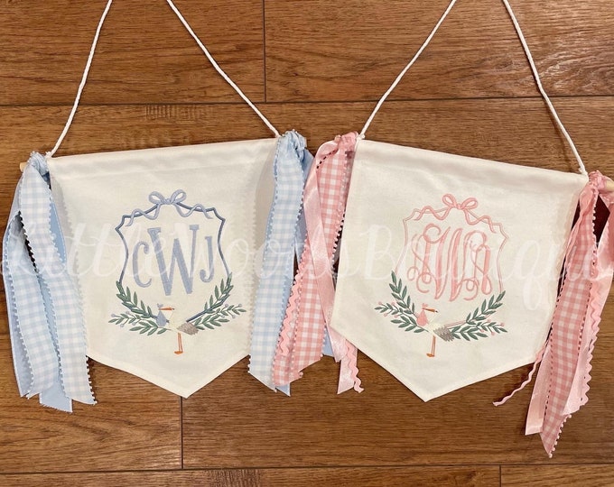 Baby Banner, Hospital Door Hanger, Monogrammed Baby Hanger, Welcome ...