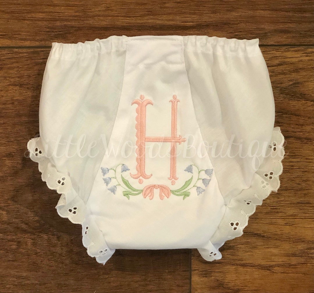 Bloomers-baby Girl Bloomers-initial Diaper Cover-monogrammed Bloomers ...