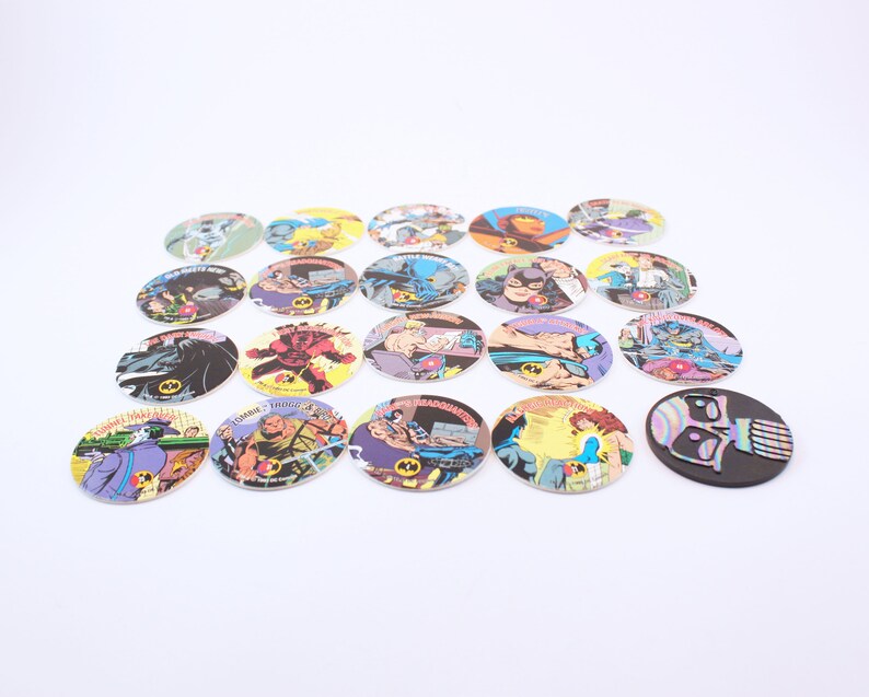 90's POG With Slammers, Skycaps DC Comics Pogs, 1993 set 8 Milk Caps ...