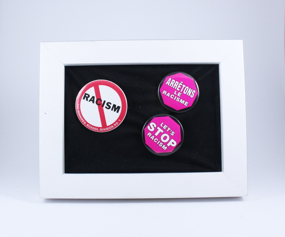Vintage Pins and Badges, Buttons, Badge With Pins, Stop Racism From the ...