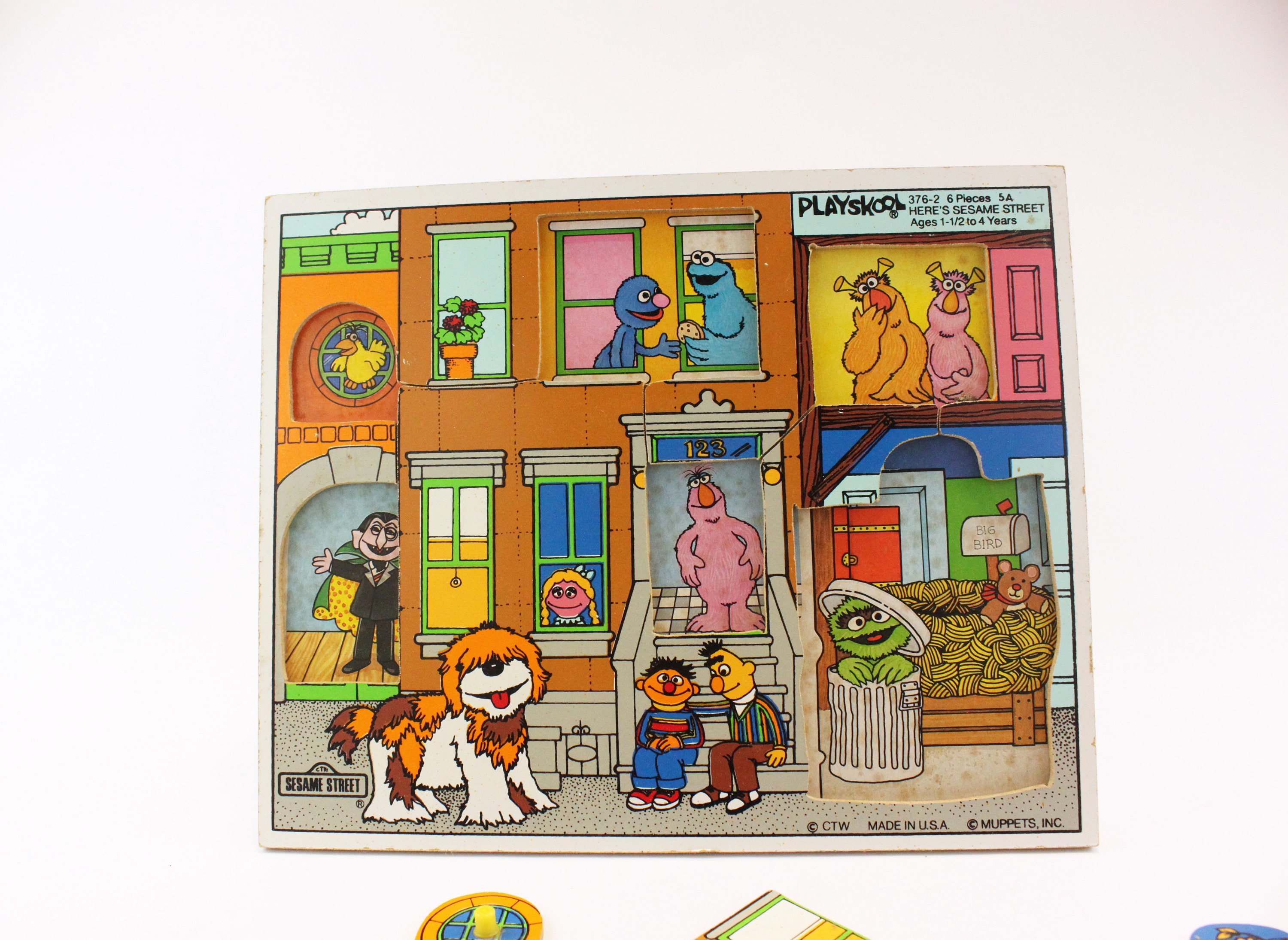 Vintage Sesame Street Wooden Puzzle - Playskool 6-piece USA - Etsy