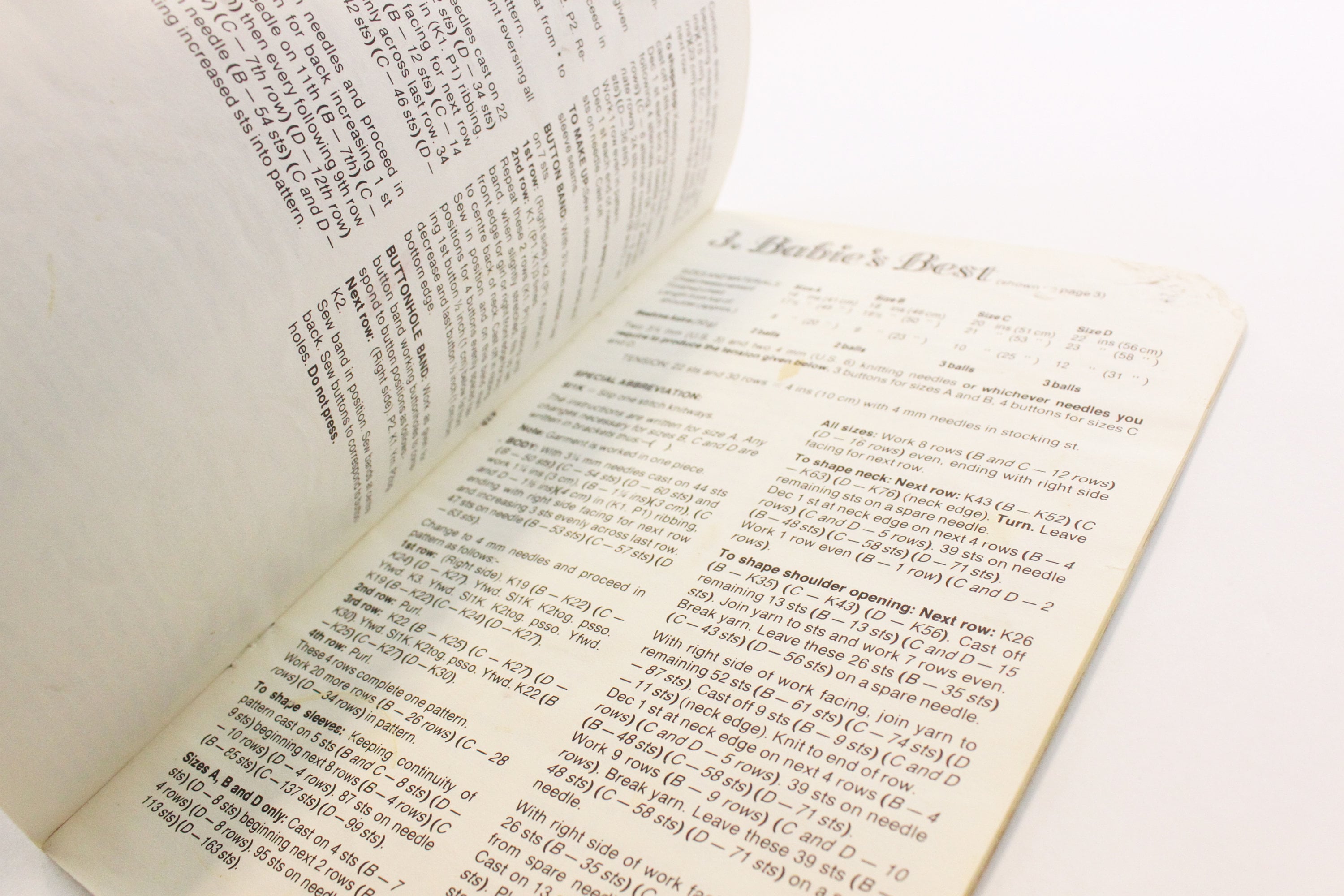 Vintage Knitting Pattern, Beehive Wee Wonders, Patons, Mignonnettes ...