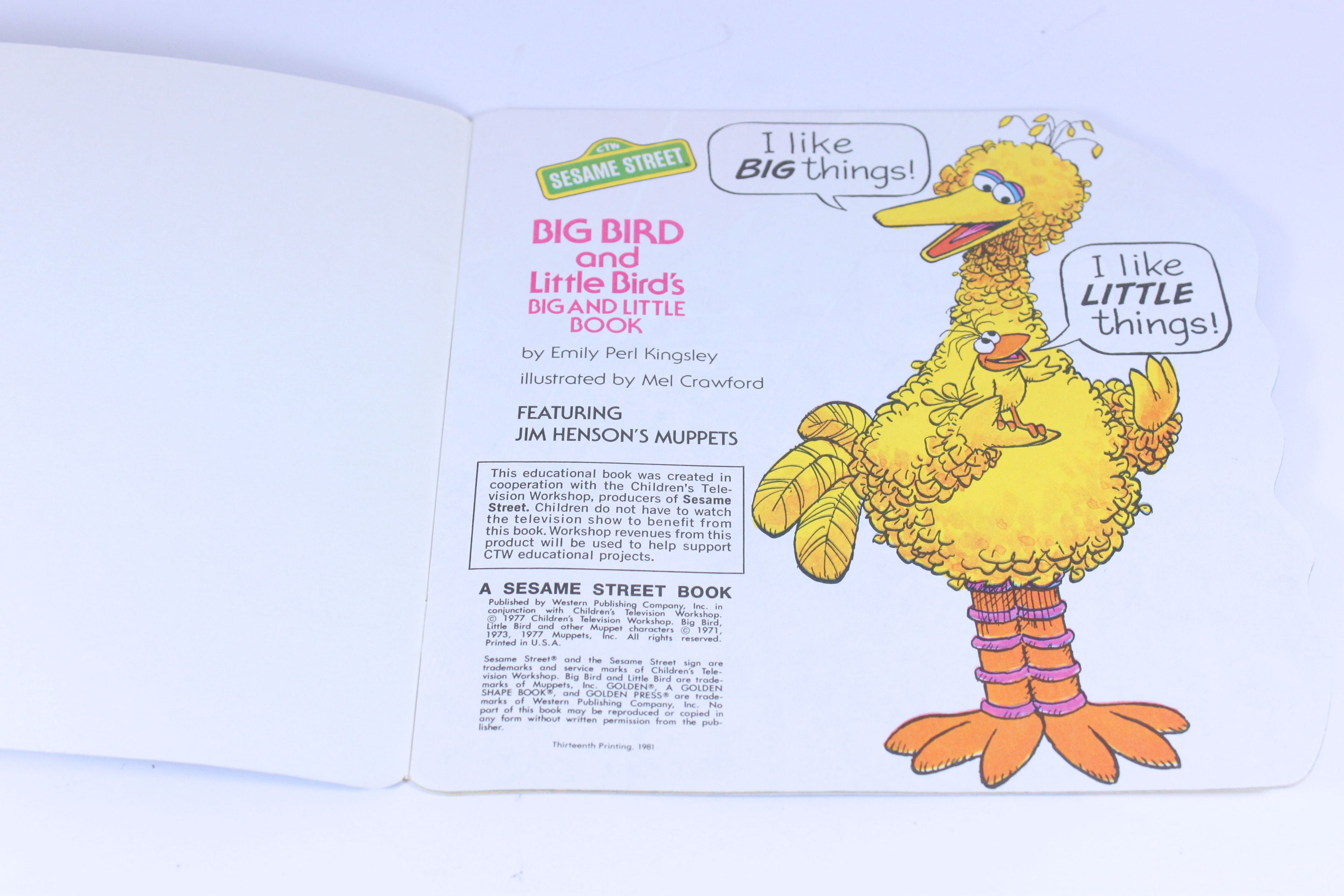 Vintage Book, Sesame Street, Big Bird and Little Bird's Big and Little ...
