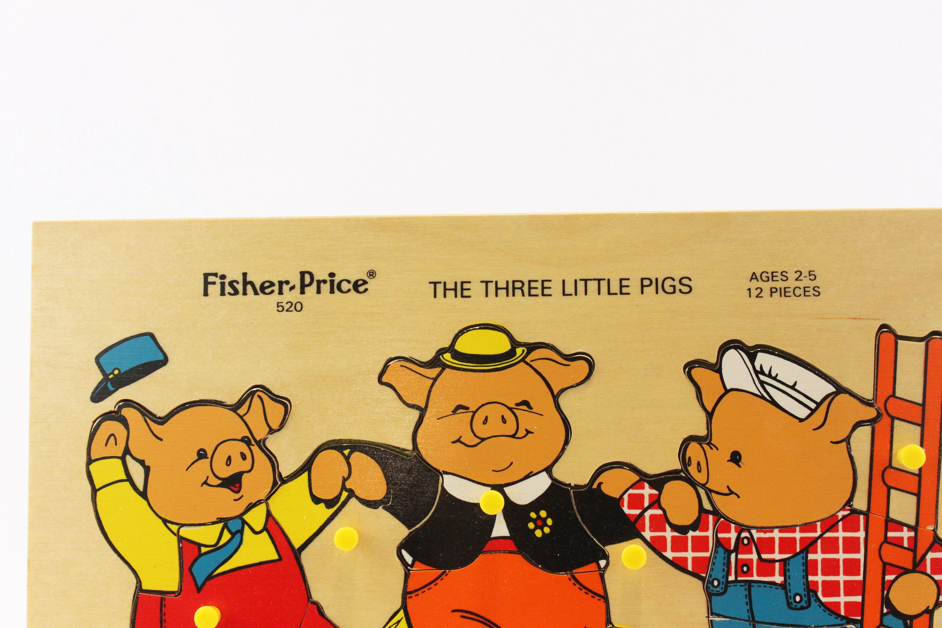 Vintage Fisher Price Puzzle, the Three Little Pigs 520, Made in Holland ...