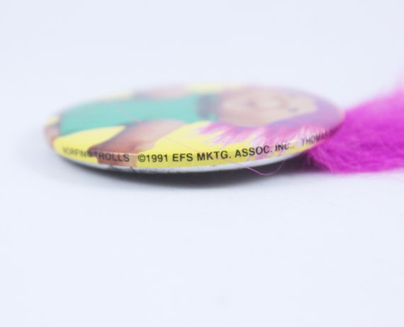 Vintage Troll Doll Pin with Purple Hair, novelty, 199… - Gem