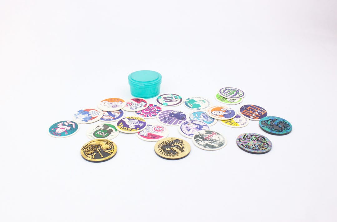 90's POG With Slammers, Teal Case Set, Lot of 24 Pogs Includes 4 ...