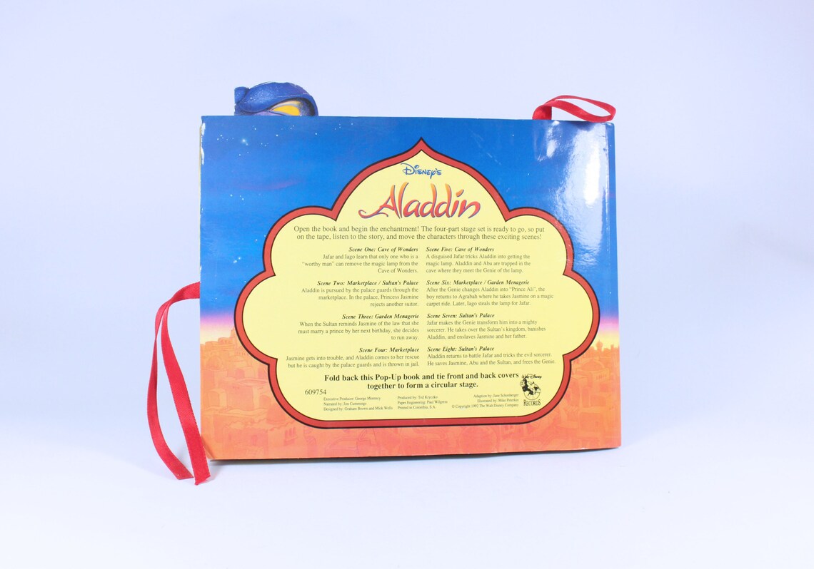Vintage Book, Walt Disney's Aladdin Sound & Story Theater Pop-up Book ...