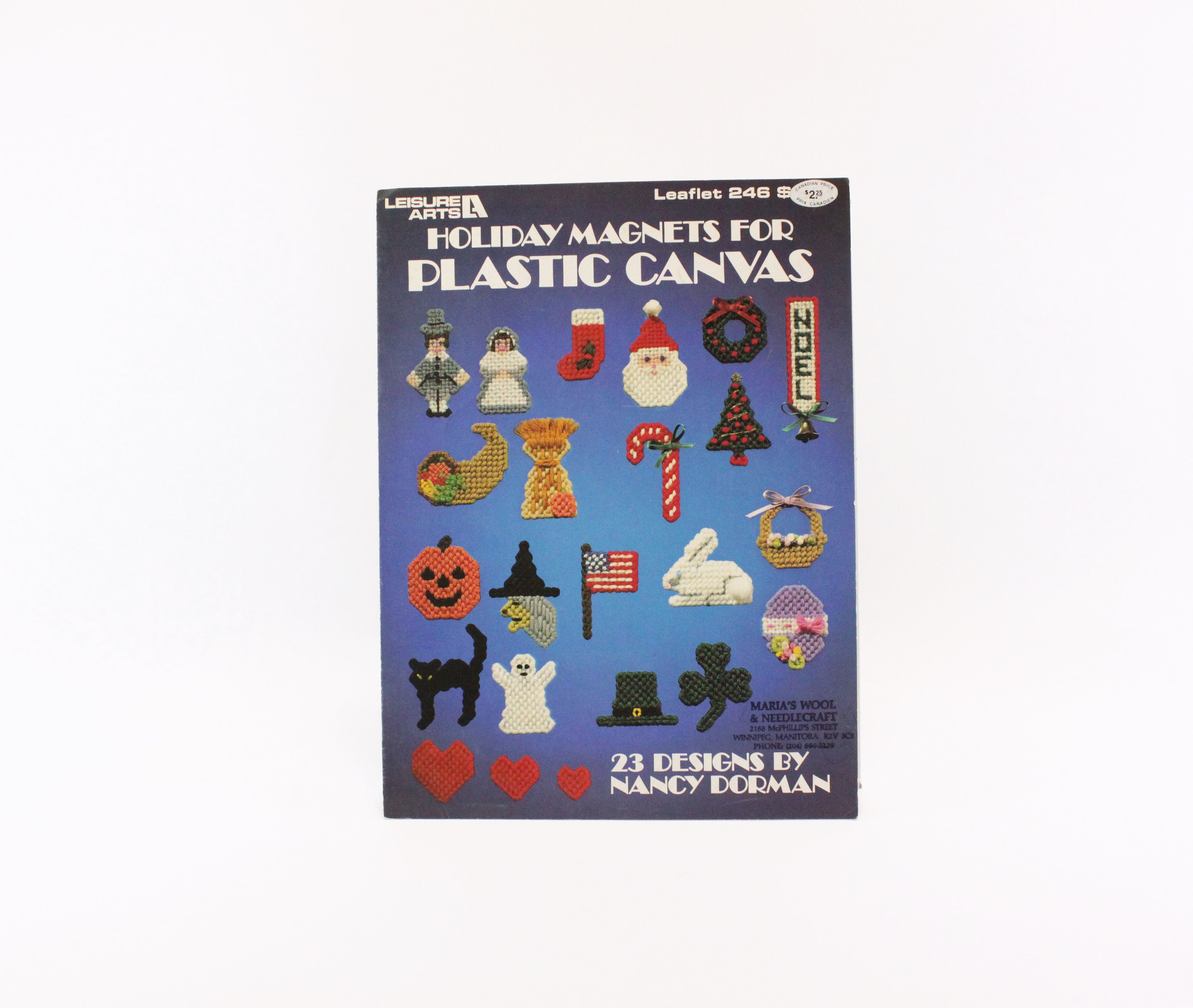 Vintage Leisure Arts Plastic Canvas Pattern, Holiday Magnets for ...