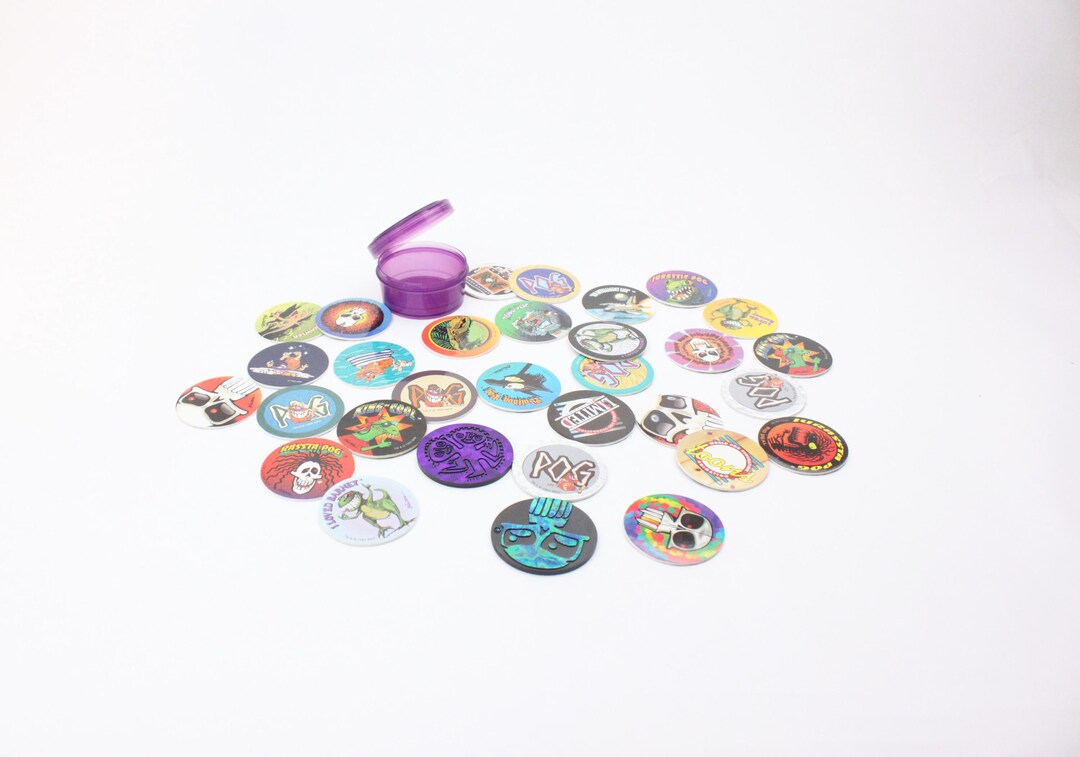 90's POG With Slammers, Dark Purple Case Set, Lot of 31 Pogs Includes 2 ...
