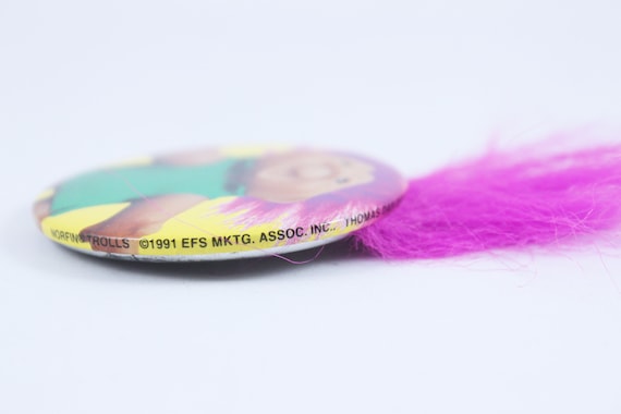 Vintage Troll Doll Pin with Purple Hair, novelty, 199… - Gem