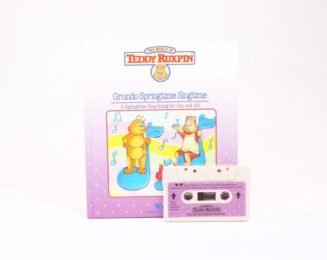 Vintage Teddy Ruxpin Book and Cassette Tape, Grundo Springtime Singtime ...