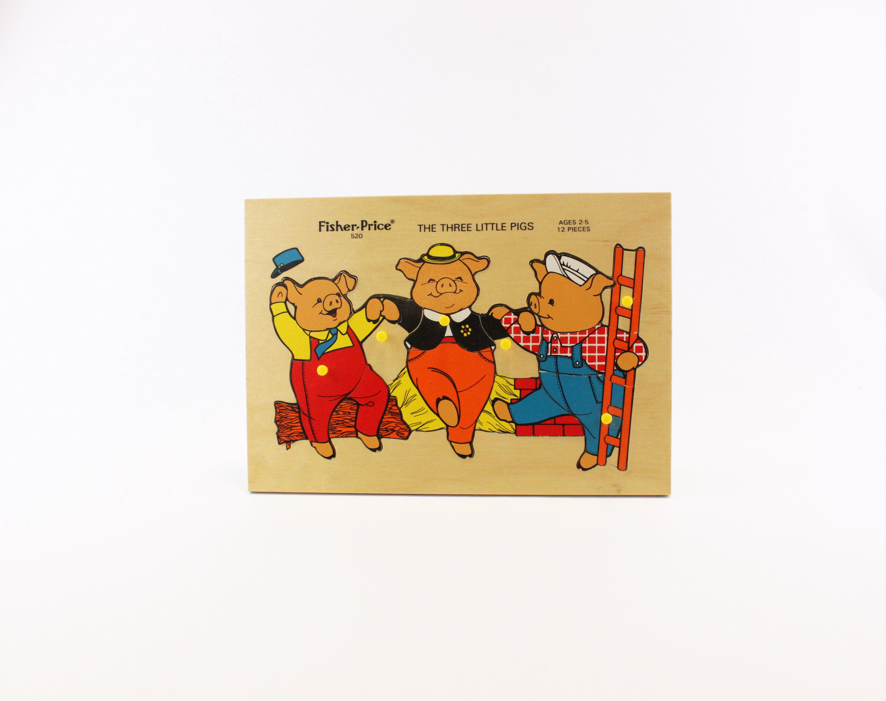 Vintage Fisher Price Puzzle, the Three Little Pigs 520, Made in Holland ...