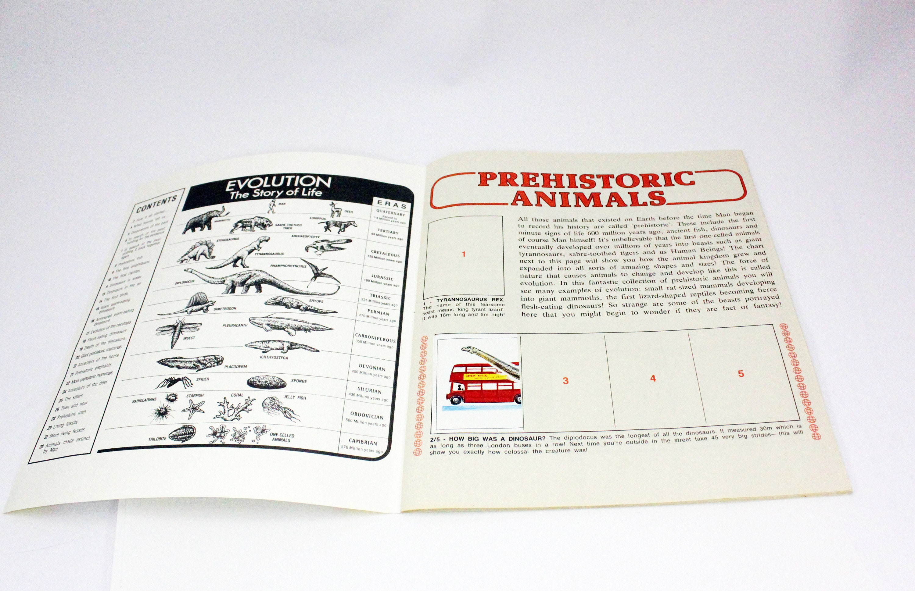 Vintage Sticker Panini Album, 1986 Dinosaurs Prehistoric Animals ...