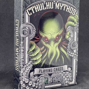 Cthulhu Green Statuette With Lovecraft Playing Cards - Etsy