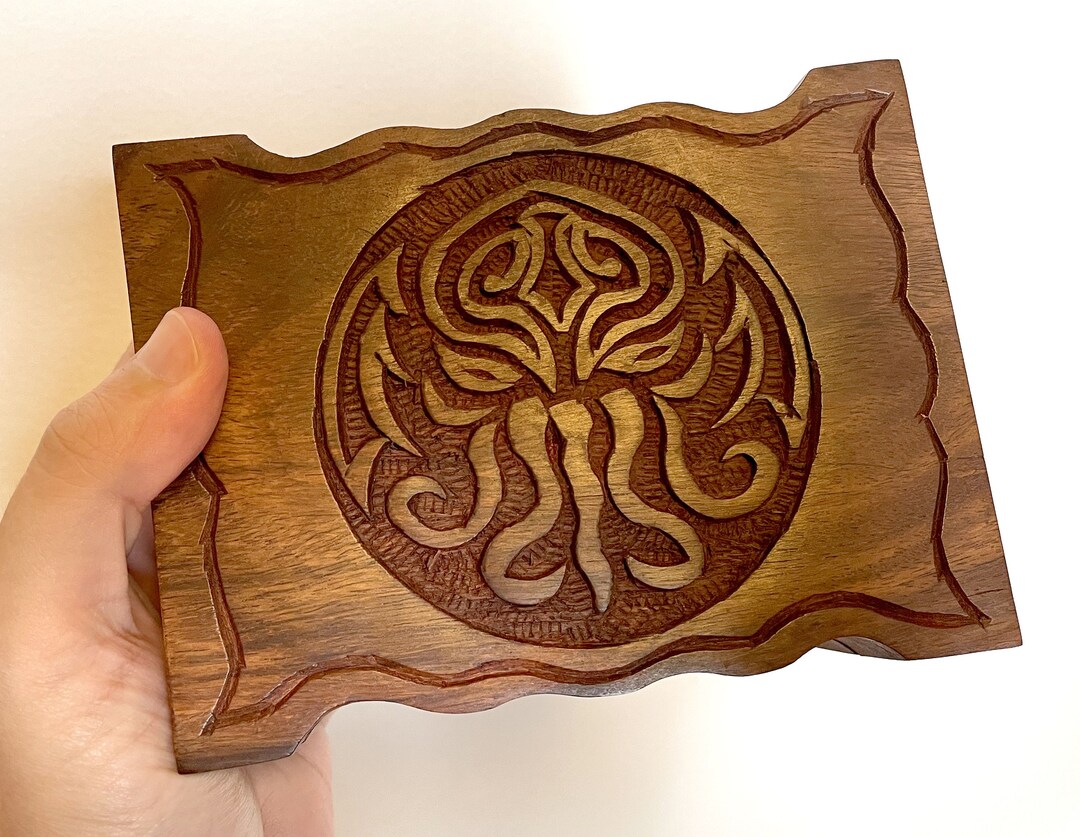 Cthulhu Wooden Jewelry Box, Lovecraft Hand Carved Design - Etsy
