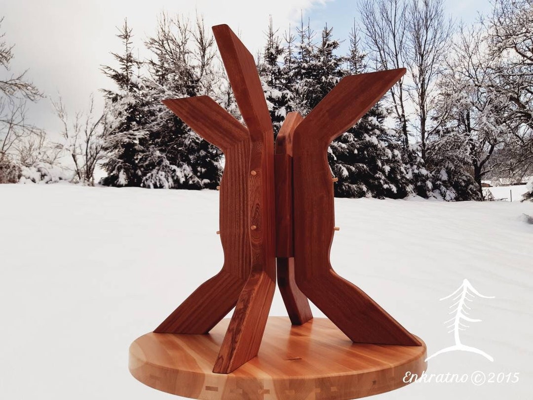 QUADPOD TABLE BASE | With 4 Legs | Wooden Quadpod | Quadpod for Round ...