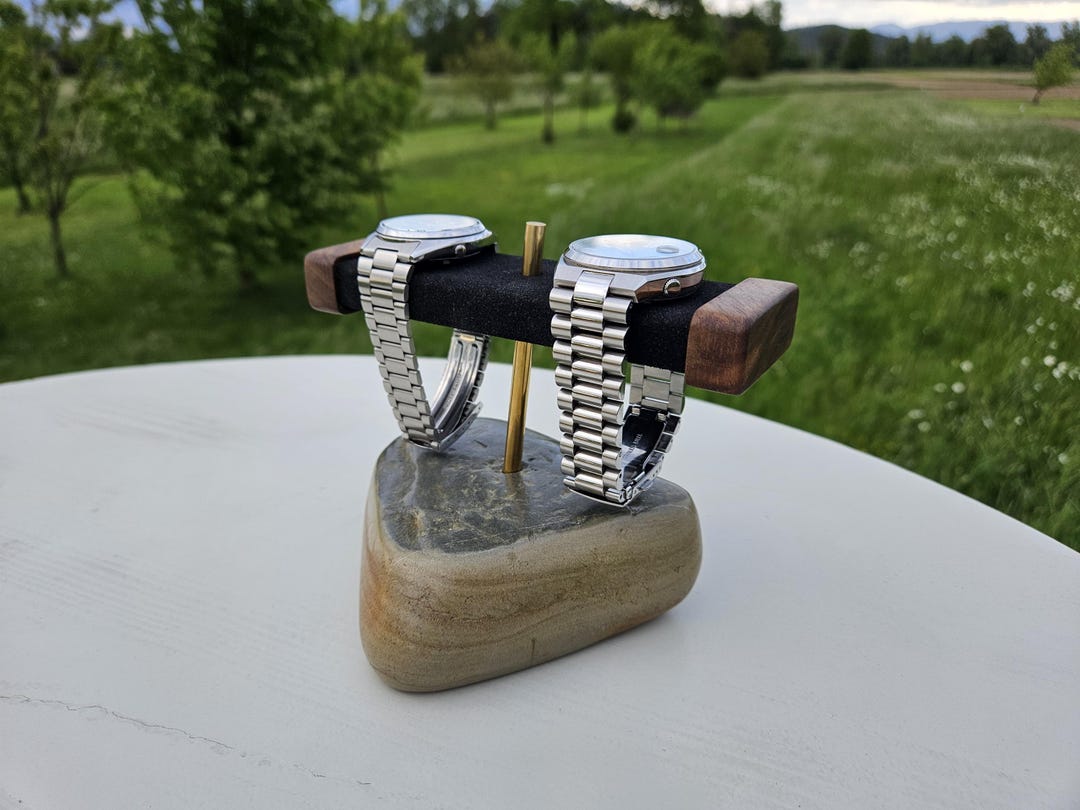 Luxury Watch Stand for Men | Handmade Stone & Wood Watch Stand | Unique ...