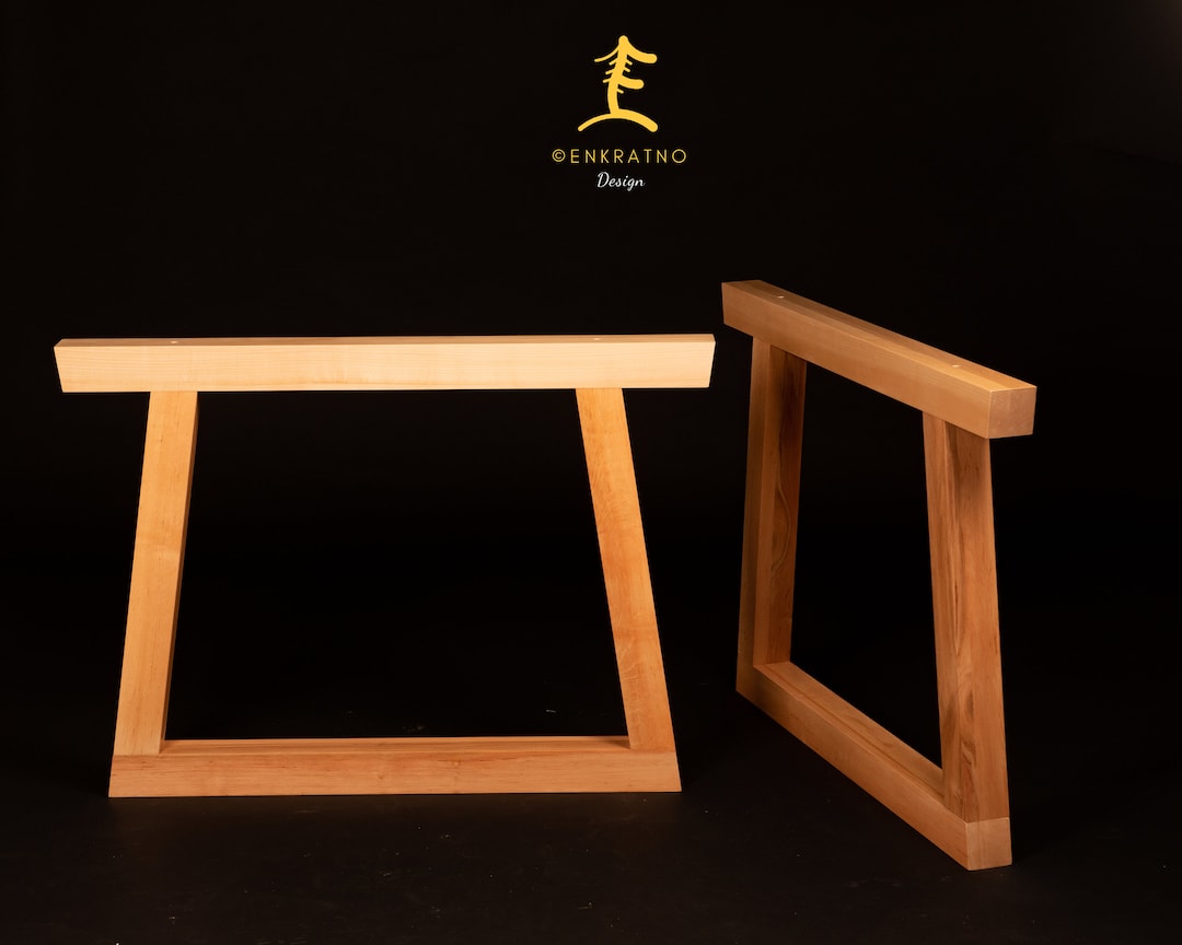 Wooden Modern Base | Sleek Wooden Legs | Minimalit Base Set | Table ...