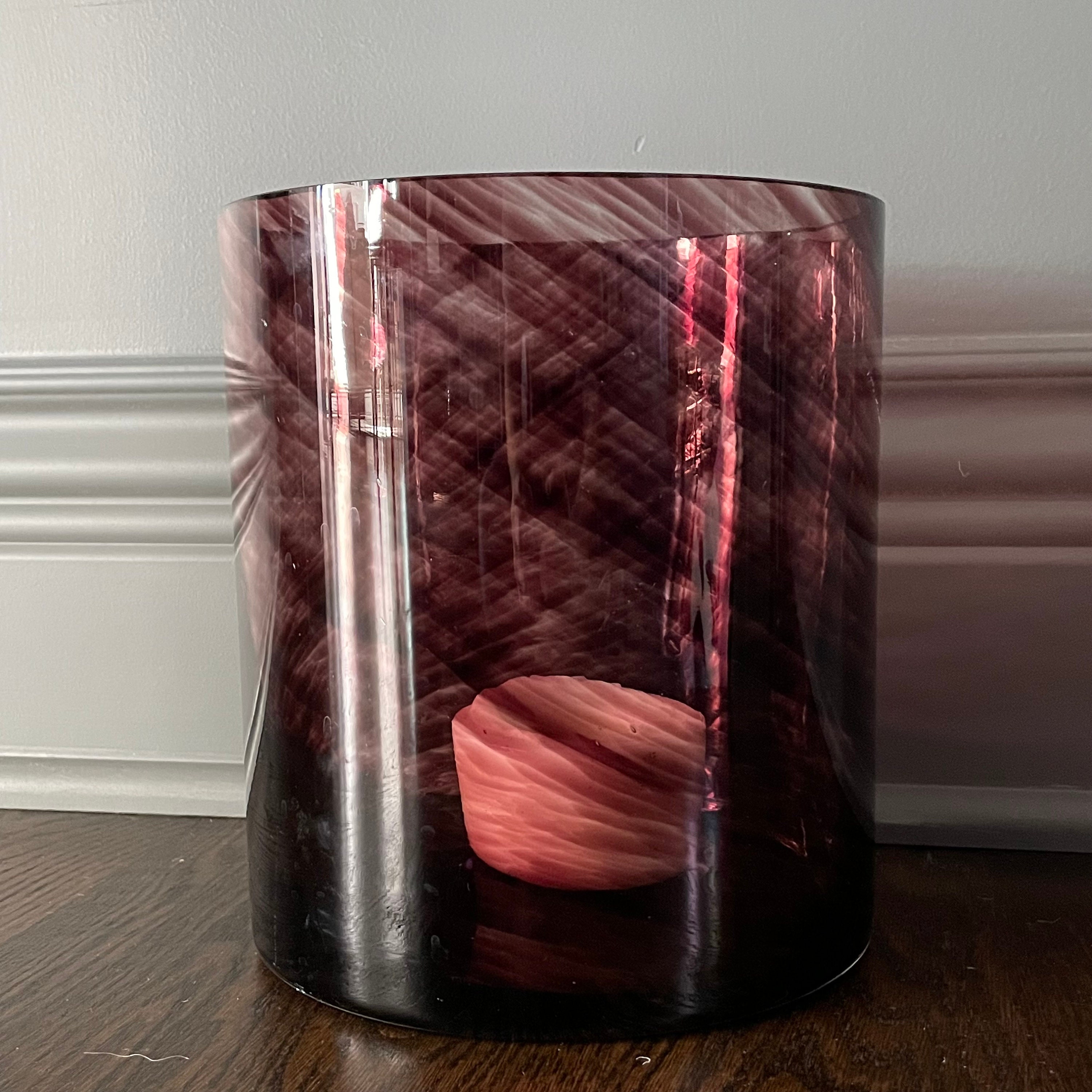 Candleholders Purple Brush Stroke Candle Hurricane Vessel Home & Living ...
