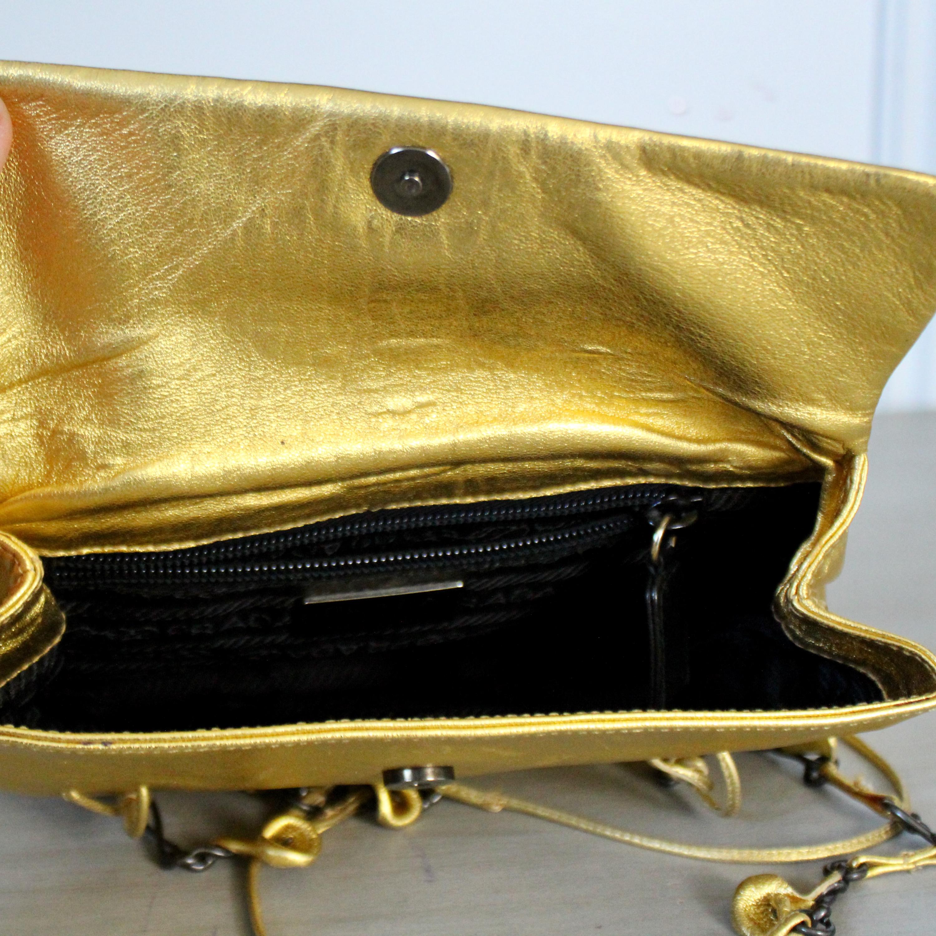 VINTAGE Late 1990s - 2000s Prada Lambskin Fold-over Chain Bag - Etsy