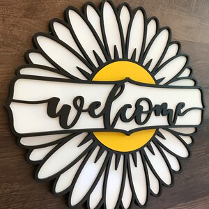 Daisy Welcome Sign, Porch Sign, Party Decor, Door Sign, Wall Art, Room ...