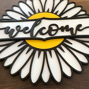 Daisy Welcome Sign, Porch Sign, Party Decor, Door Sign, Wall Art, Room ...