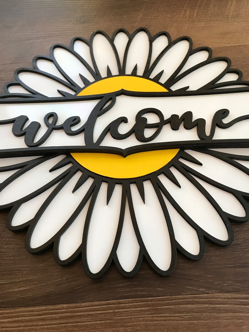Daisy Welcome Sign Porch Sign Party Decor Door Sign Wall - Etsy