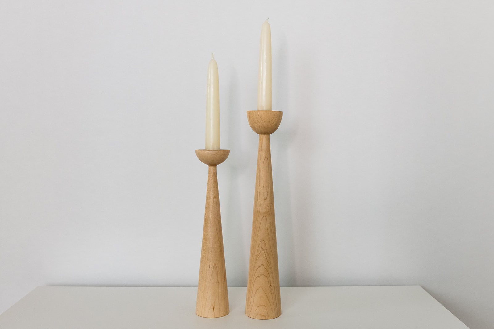 Victoria Maple Set of 2 Handturned Minimalist Wood Candlestick - Etsy ...
