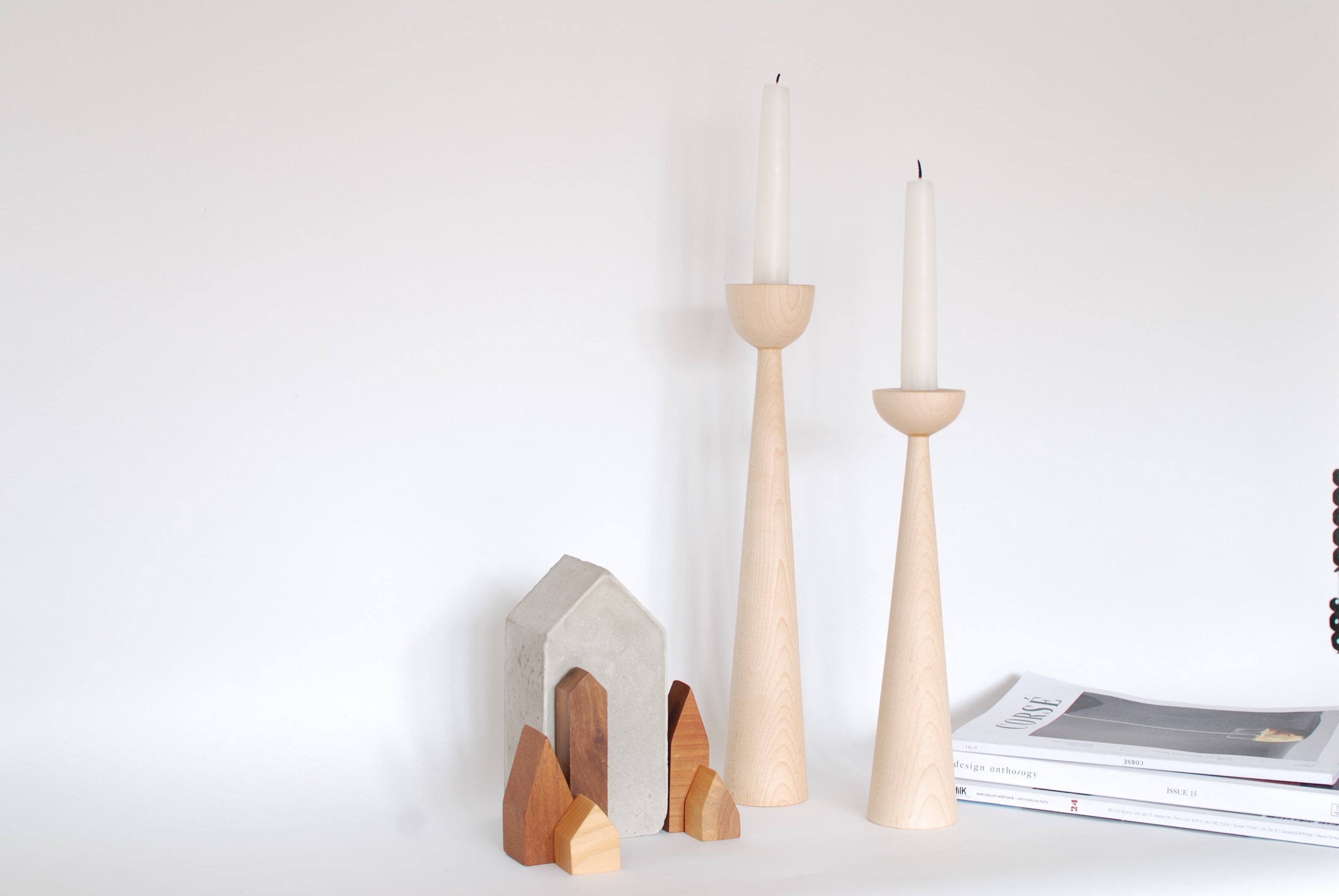 Victoria Maple Set of 2 Handturned Minimalist Wood Candlestick - Etsy ...