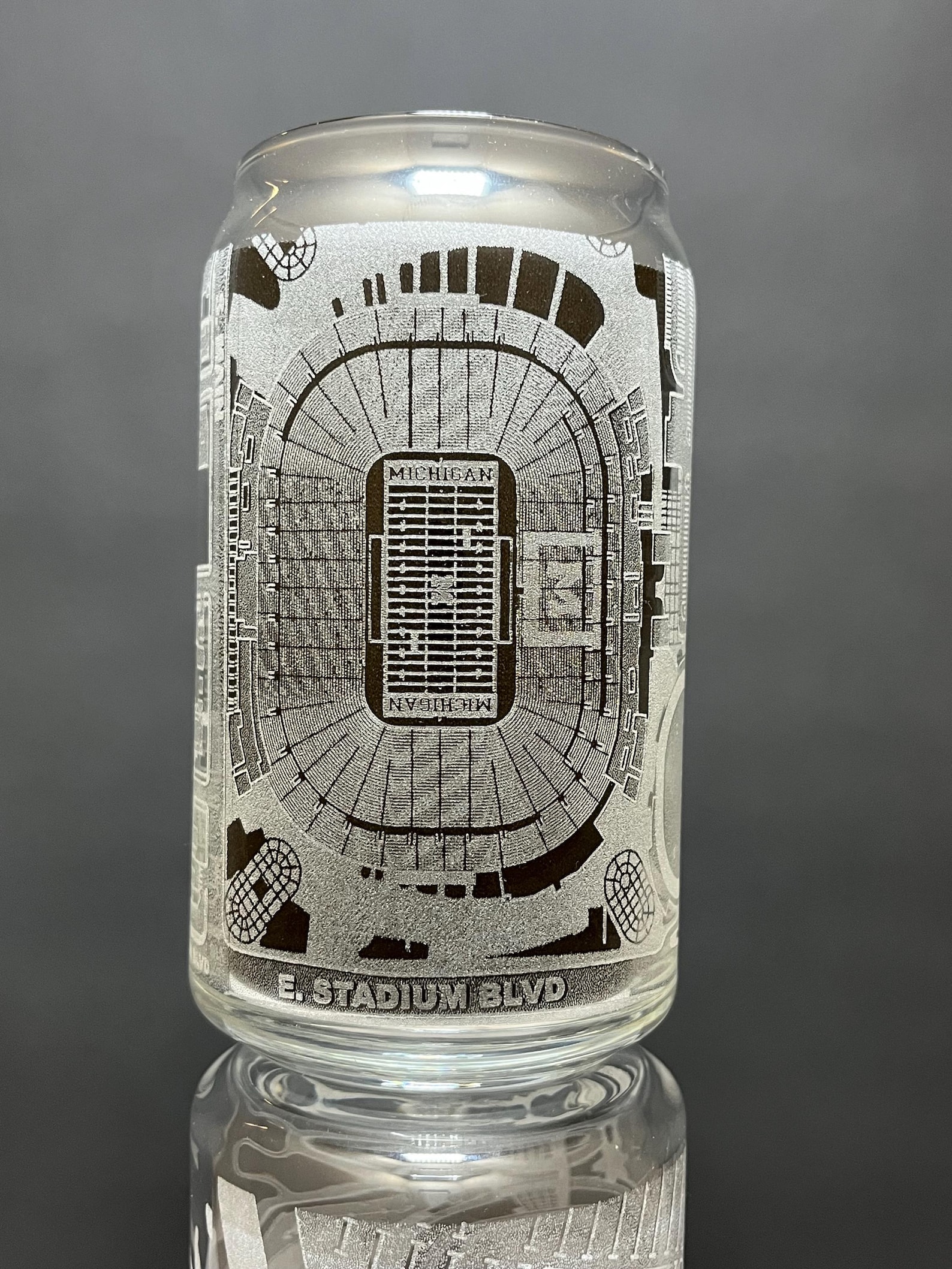Michigan Pint Glass Officially Licensed! Michigan Stadium - Etsy
