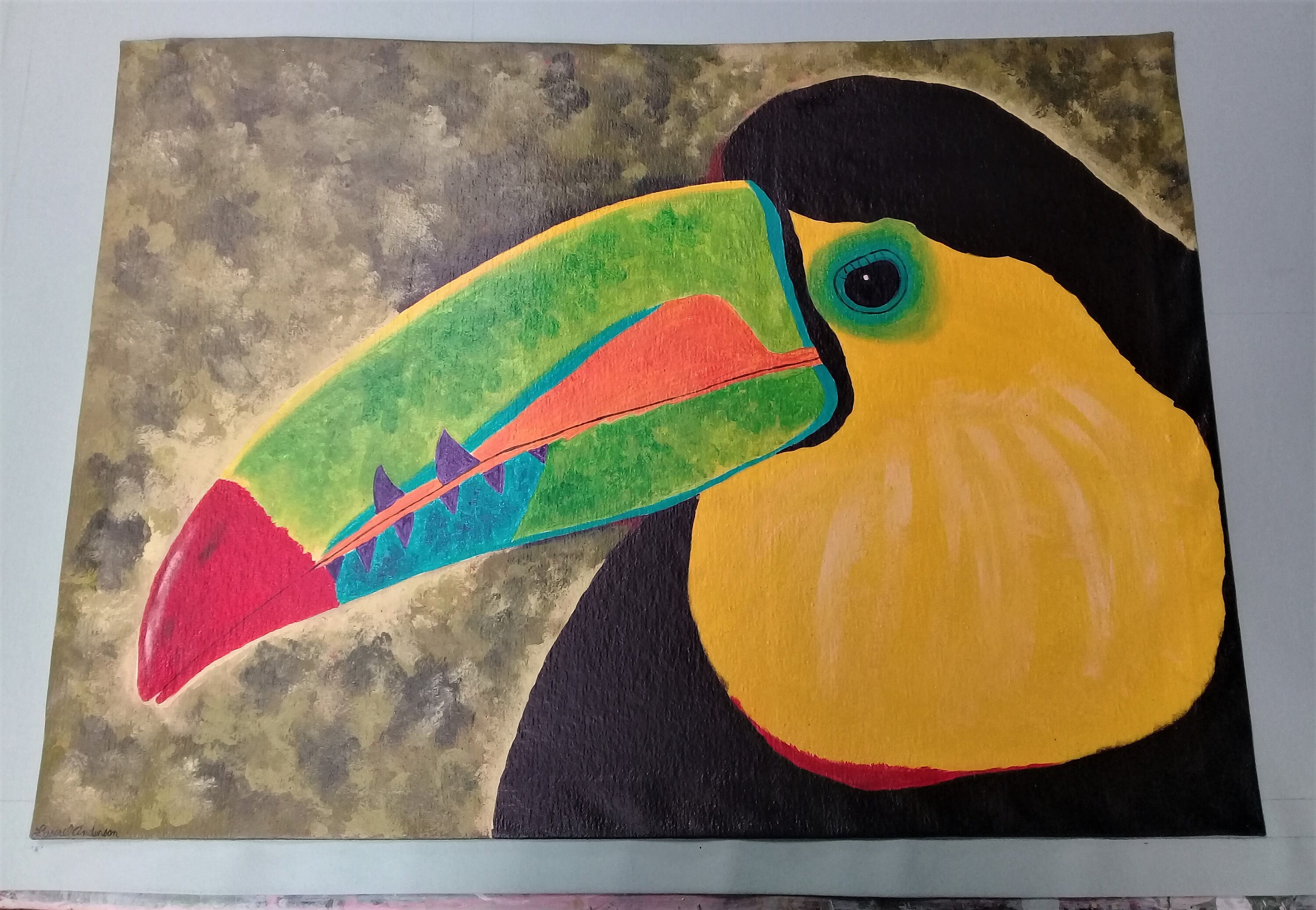 Hand Painted Toucan Wall Hanging or Canvas Rug 26 X 36 - Etsy
