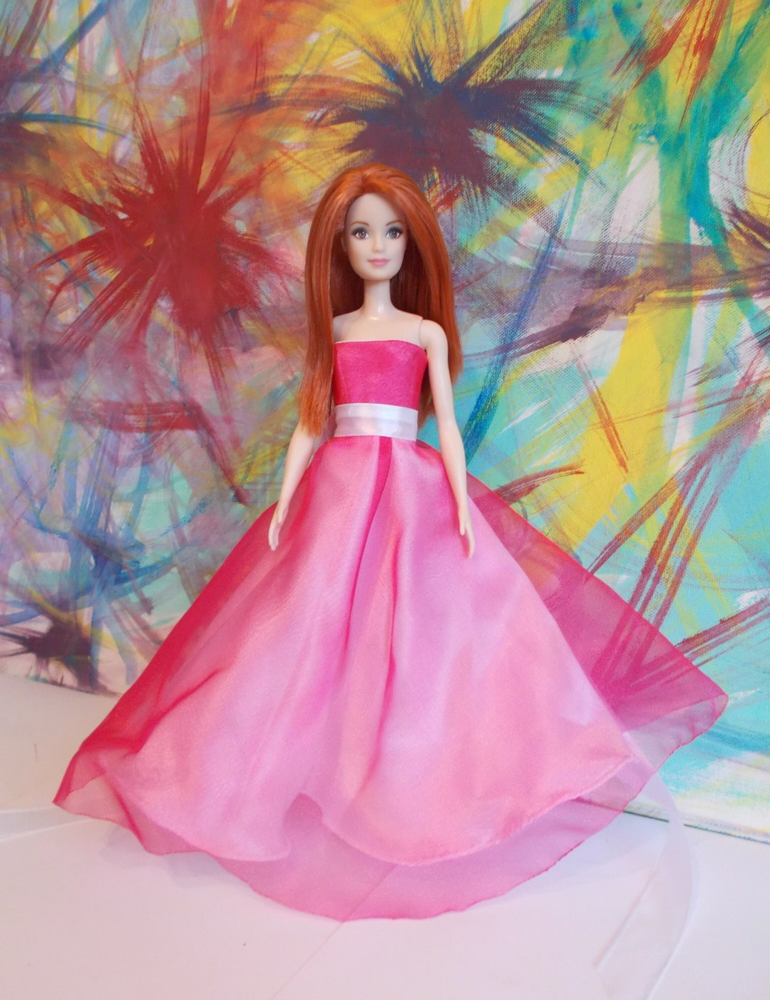 Pink Doll Ball Gown, Pink Prom Dress, Bridesmaid Dress, Princess Dress ...