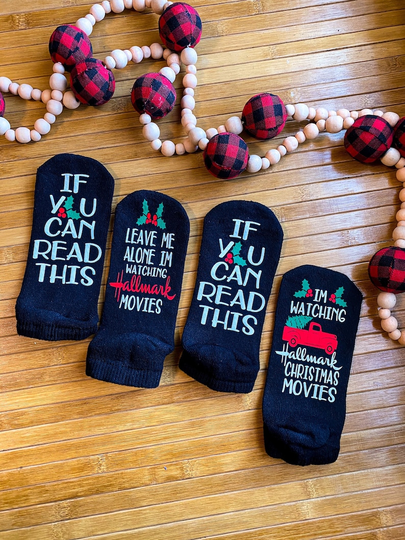 Christmas Movie Socks If You Can Read This Hallmark Socks | Etsy