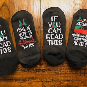 Christmas Movie Socks If You Can Read This Christmas Socks Watching ...