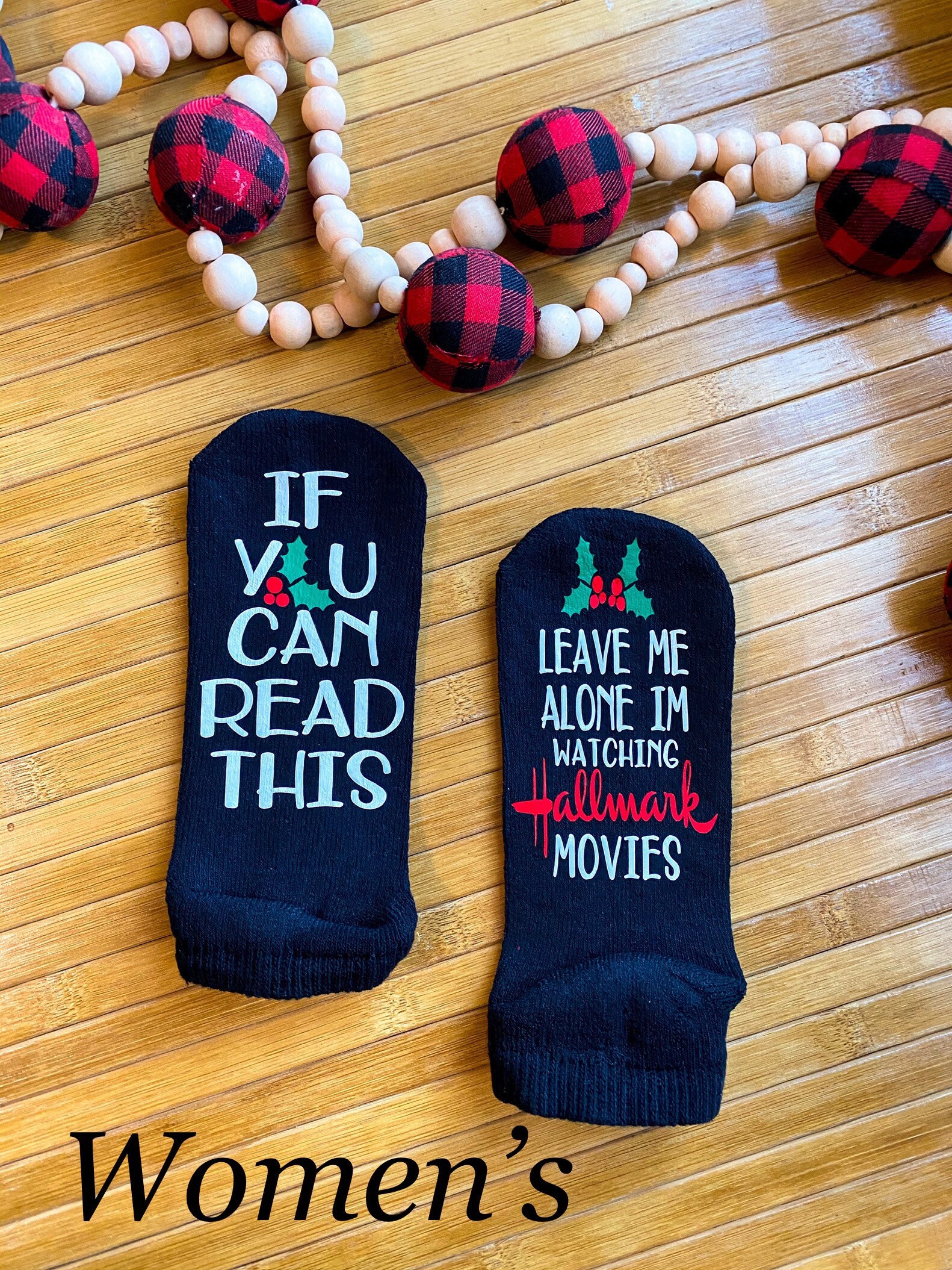 Christmas movie socks If you can read this Hallmark Socks | Etsy