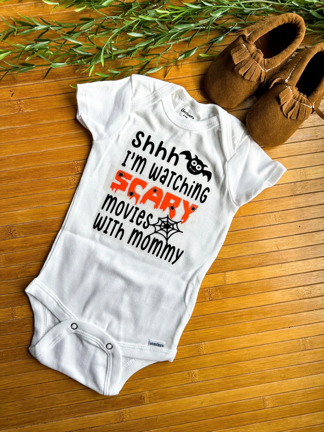 Shh Im Watching Scary Movies With Mommy - Baby Shower Gift - Scary ...