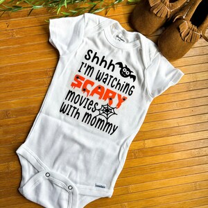 Shh Im Watching Scary Movies With Mommy - Baby Shower Gift - Scary ...