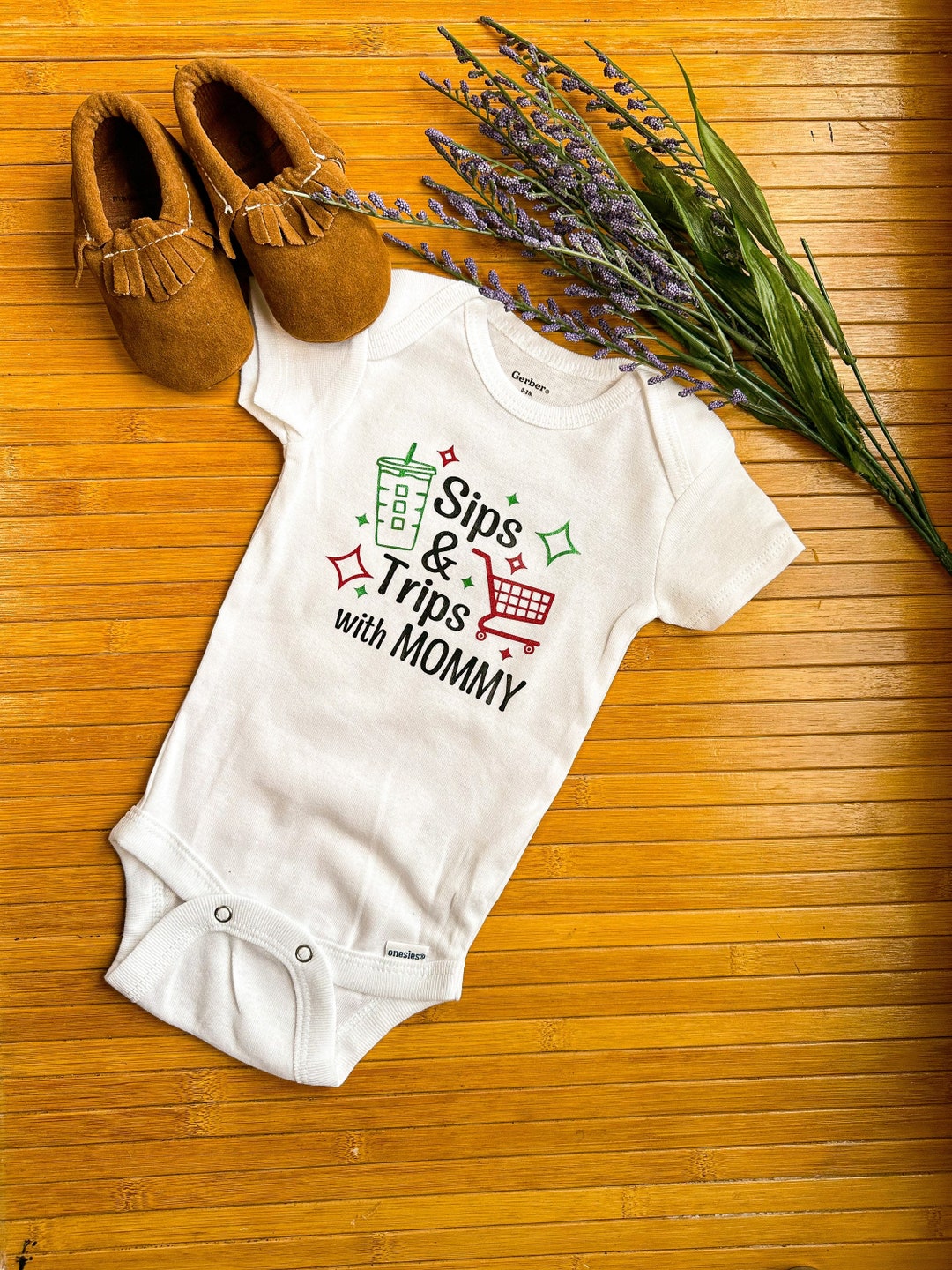 Sips and Trips Onsie - Trips and Sips - Baby Shower - Mommys Girl ...